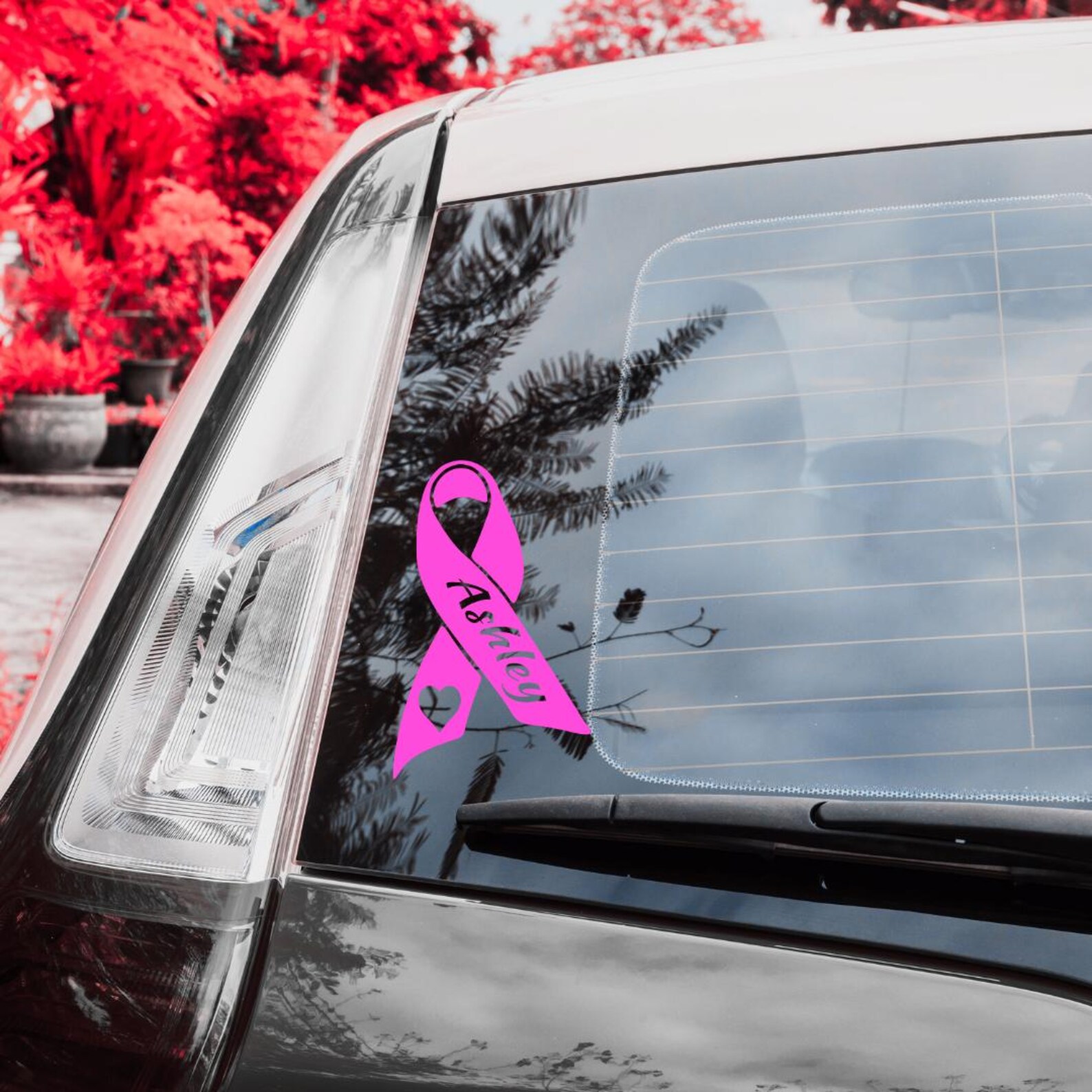 Pink Ribbon Yeti Vinyl Decal, Laptop/mac Decal, Pink Ribbon Car Decal ...