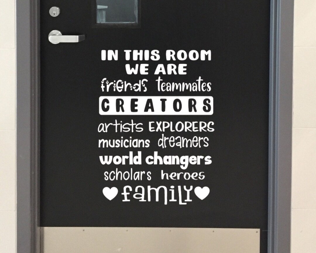 In This Room We Are... Classroom Door Decal, School Wall Decal ...