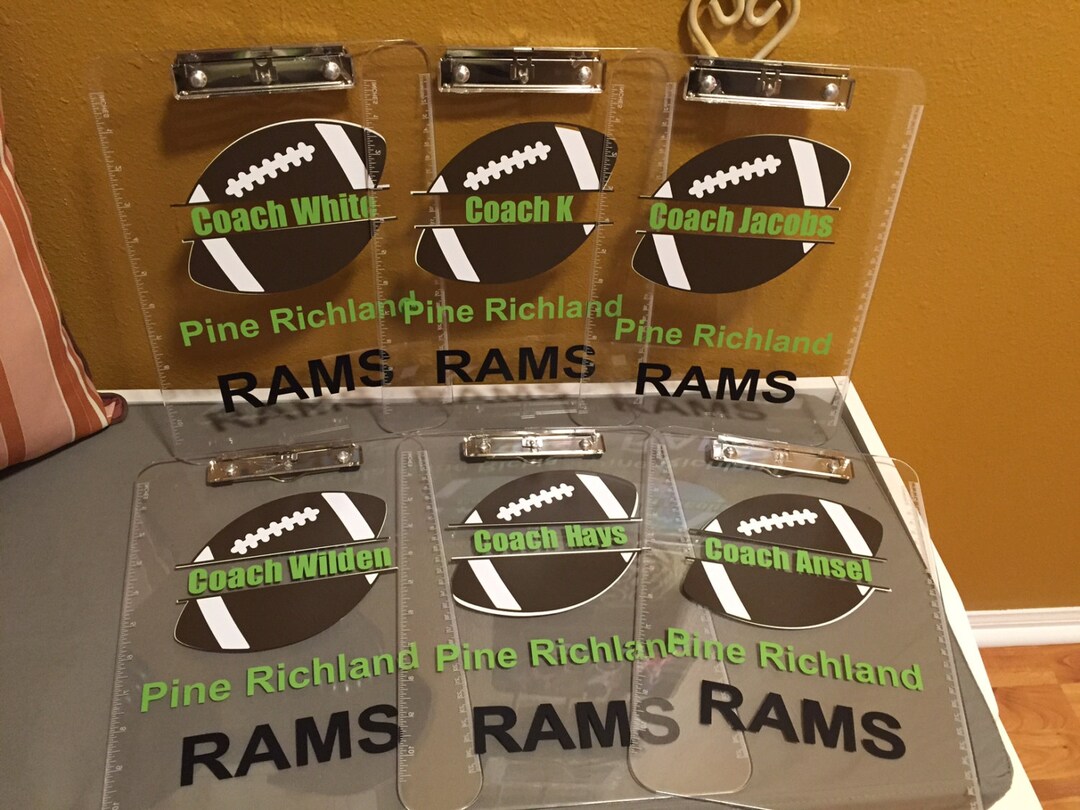 MULTIPLE Football Coach Gift Personalized Football Clipboard With Name ...