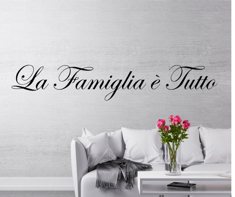 La Famiglia E Tutto Wall Decal, Family is Everything Italian Quote Wall ...