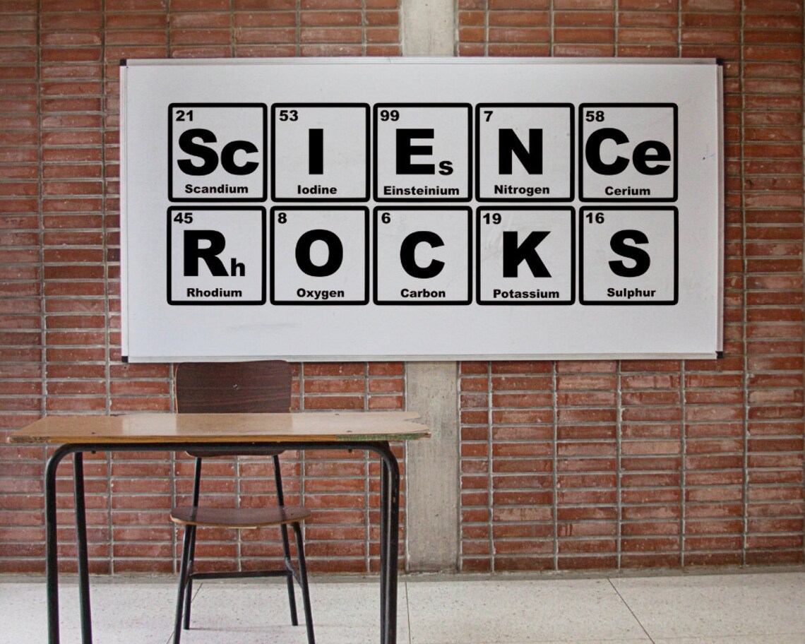 Science Rocks Decal With Periodic Table of Elements Science | Etsy