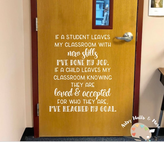 Teacher Goals Quote Classroom Door Vinyl Wall Decal School - Etsy