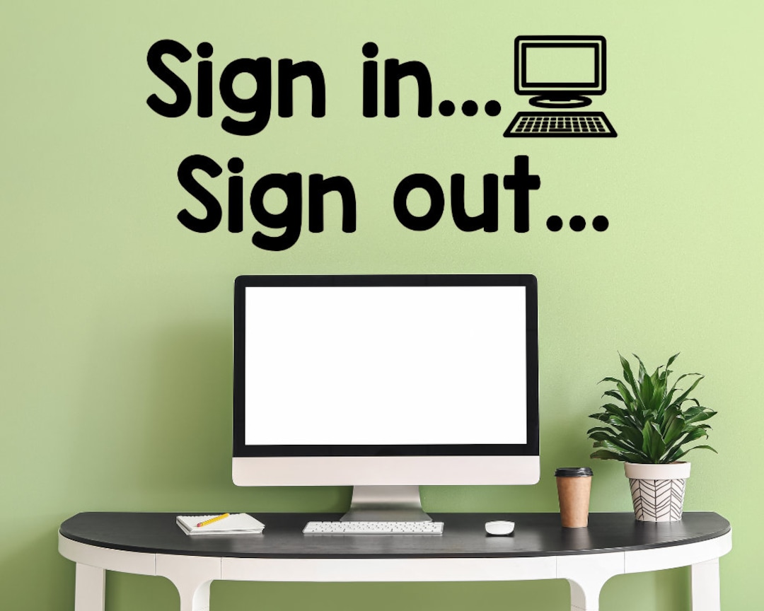 Computer Lab Decal, Sign in Sign Out Decal, Sign in Computer, Time ...