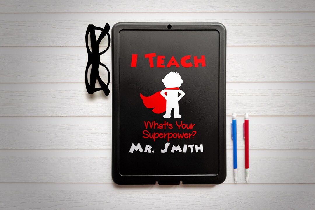 I Teach What's Your Superpower Teacher Gift Clipboard, Personalized ...