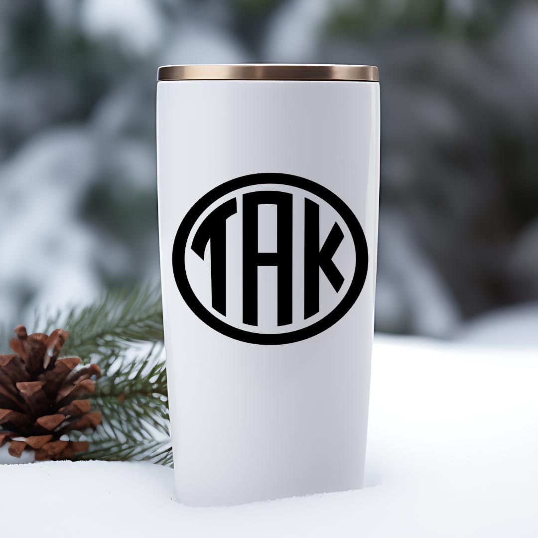 Yeti Cup Monogram Vinyl Decal, Laptop/ Mac Decal, Yeti Decal, Monogram ...