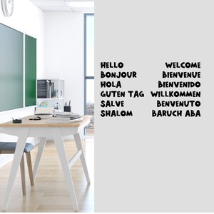 Multilingual Welcome Door Decal - Hello and Welcome in Multiple ...