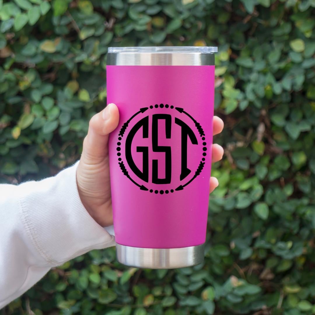 Yeti Cup Monogram Vinyl Decal Sticker, Laptop/ Mac Decal, Monogram Car ...