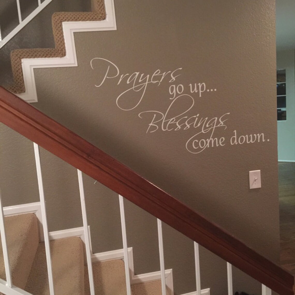 Prayers Go up Blessings Come Down, Wall Vinyl Decal, Home Decor for ...