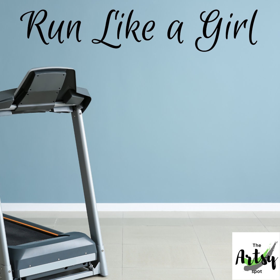 Run Like a Girl Quote Vinyl Wall Decal Running Decal for Gym, Workout ...