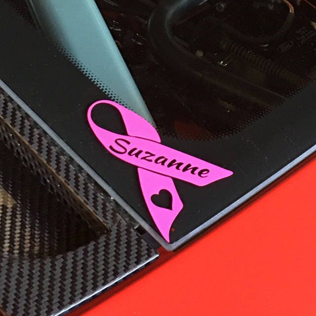 Pink Ribbon Yeti Vinyl Decal, Laptop/mac Decal, Pink Ribbon Car Decal ...