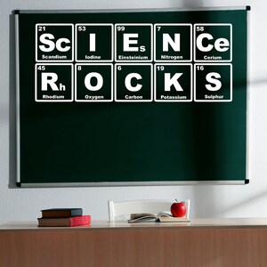 Science Rocks Decal With Periodic Table of Elements, Science Wall Decal ...