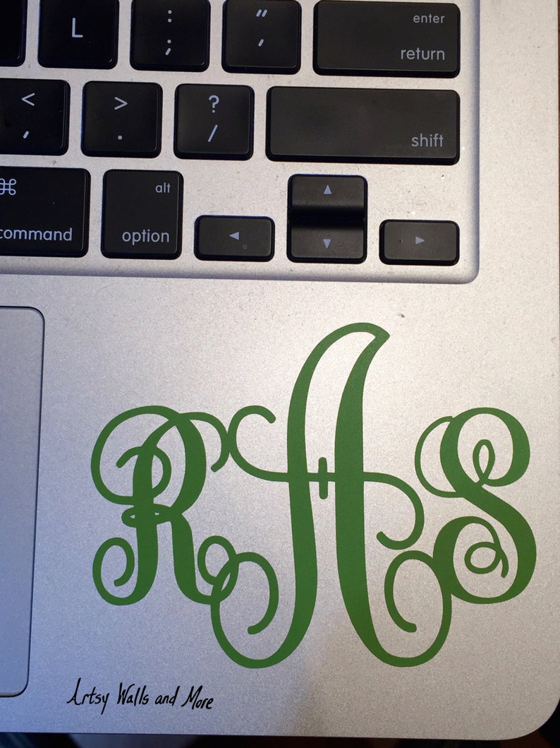 Yeti Cup Monogram Vinyl Decal Laptop Mac Decal Yeti Decal Etsy