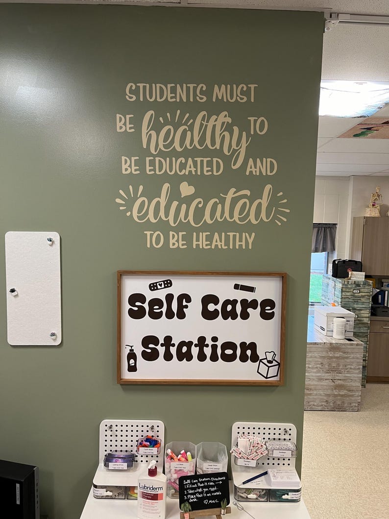 Self Care Station, Decal for School Nurse Office or School Health Aide ...