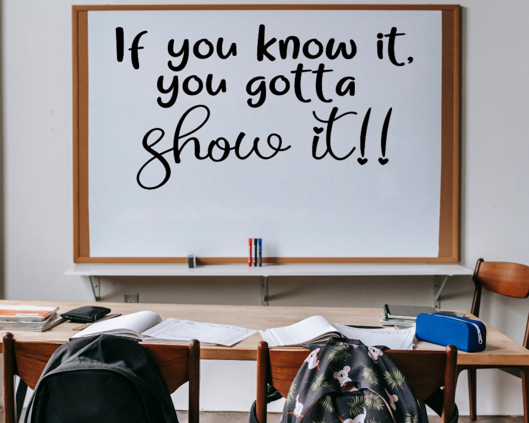 If You Know It You Gotta Show It Decal, Classroom Door Vinyl Decal ...
