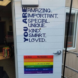 You Are Positive Affirmations Classroom Door Vinyl Wall Decal School ...