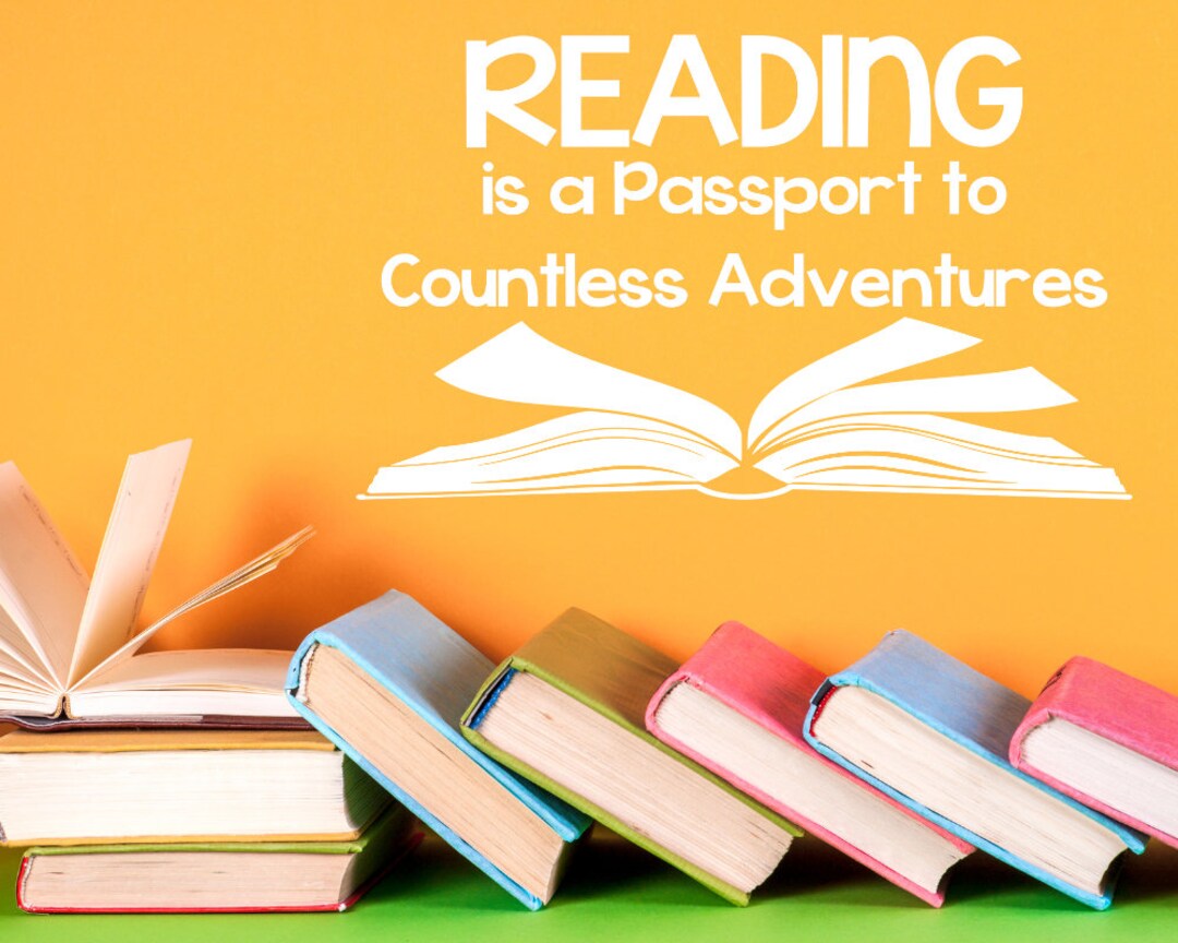 Reading is a Passport to Countless Adventures Reading Decal - Etsy