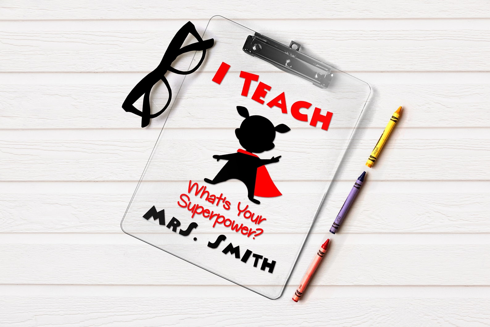 I Teach What's Your Superpower Teacher Gift Clipboard - Etsy