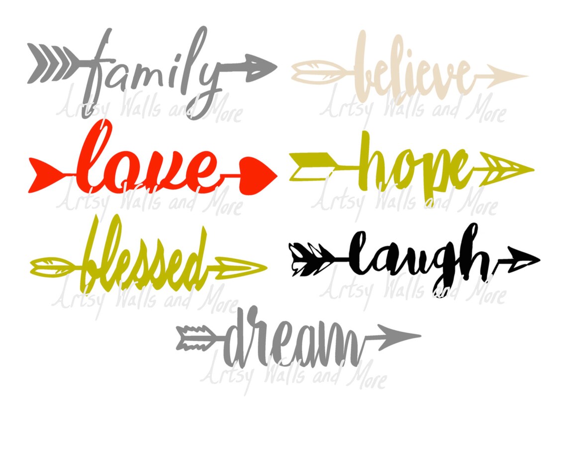 Arrow wall decals Arrows with words wall decals Dream Arrow | Etsy