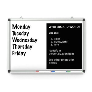 Days of the Week Decal | Whiteboard Words Decal | Custom Whiteboard ...