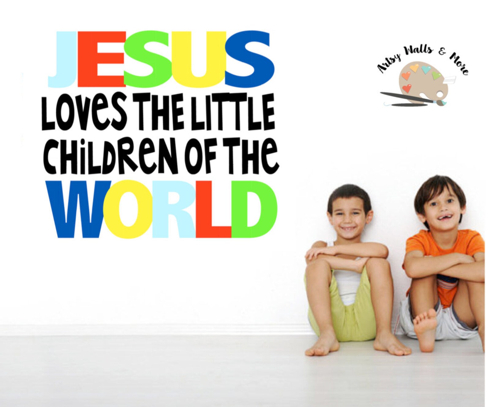 Jesus Loves the Little Children of the World Vinyl Wall Decal - Etsy
