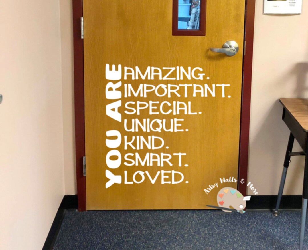 You Are Positive Affirmations Classroom Door Vinyl Wall Decal School ...