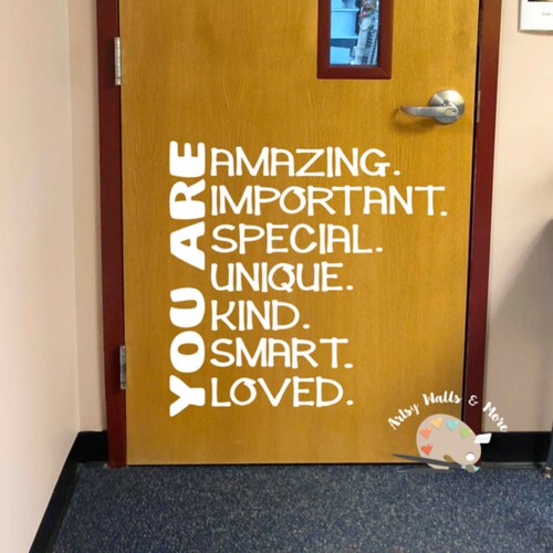 You Are Positive Affirmations Classroom Door Vinyl Wall Decal - Etsy