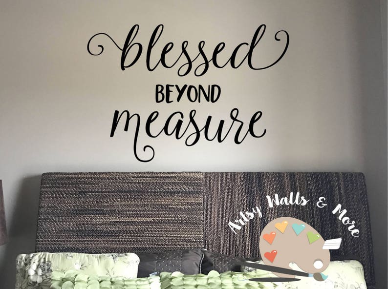 Blessed Beyond Measure Vinyl Wall Decal, Sewing Room Craft Room Wall ...