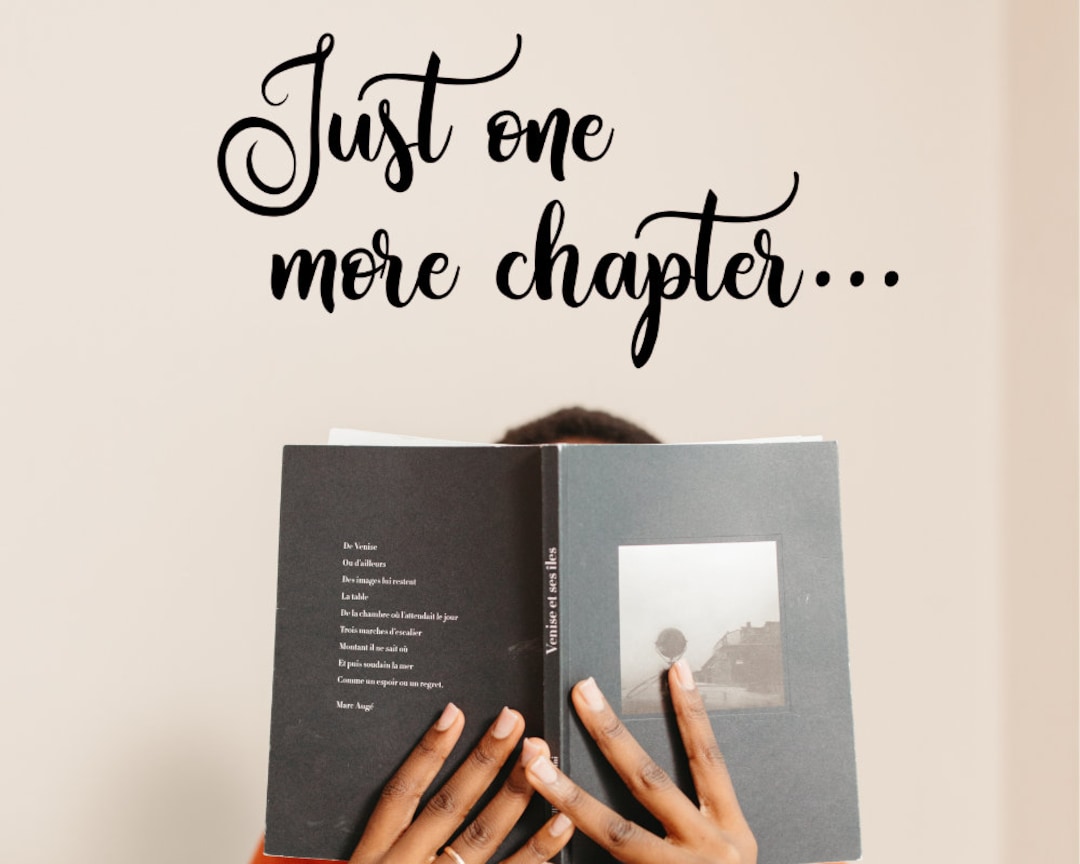 Just One Chapter Decal, Book Club, Reading Spot, School Library Decor ...