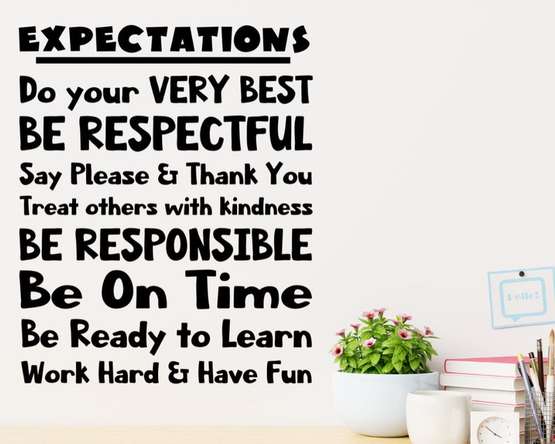 Expectations Decal, Classroom Rules, School Decor, Classroom Door Decor ...