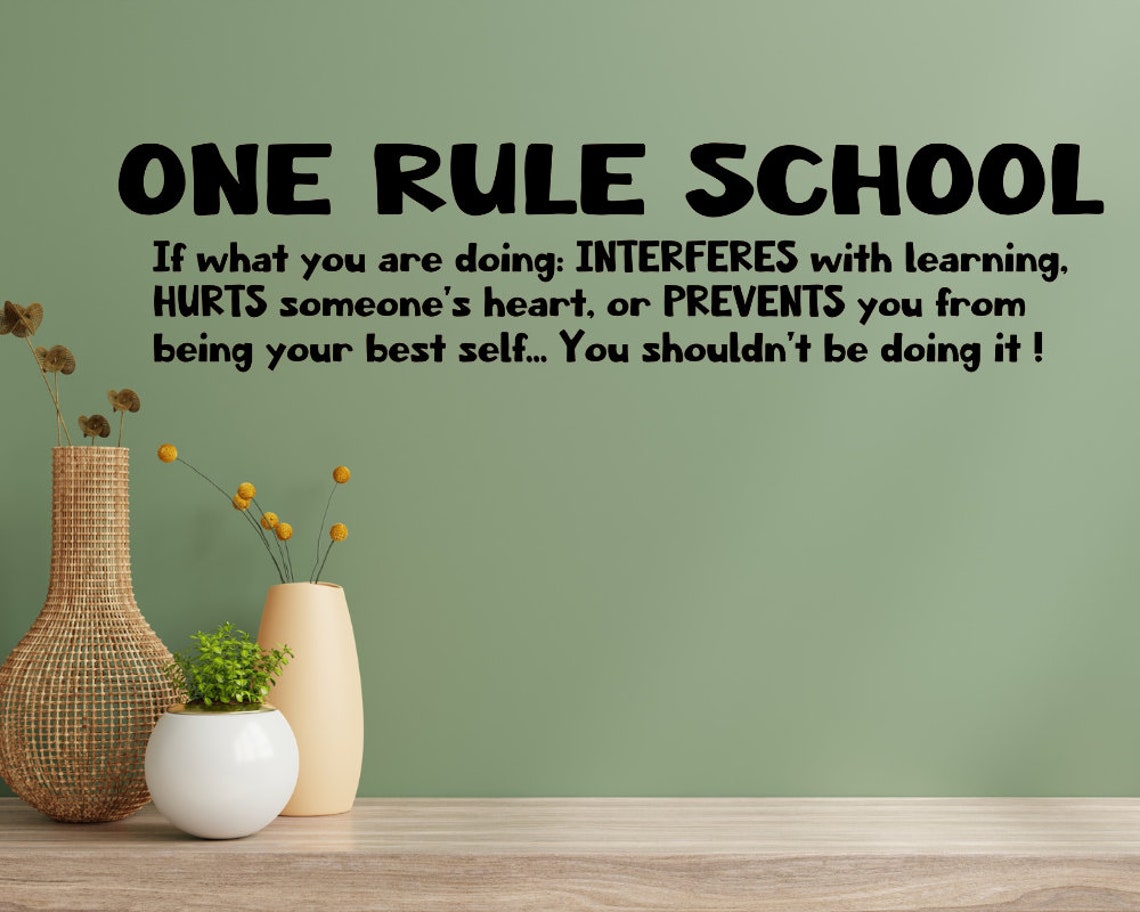 One Rule School Wall Decal Back to School Wall Decor Be Your - Etsy