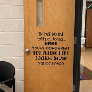 Positive Affirmations Classroom Door Vinyl Wall Decal, Classroom ...