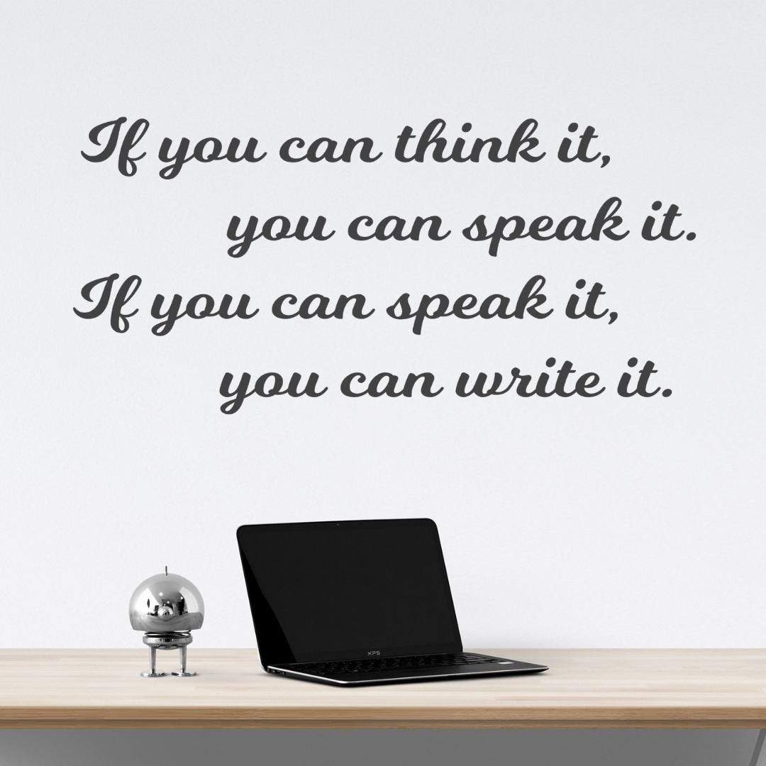 If You Can Think It, You Can Write It, Wall Decal for Writing Classroom ...