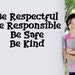 Be Respectful Be Responsible Be Safe Be Kind Decal Classroom Door Vinyl ...