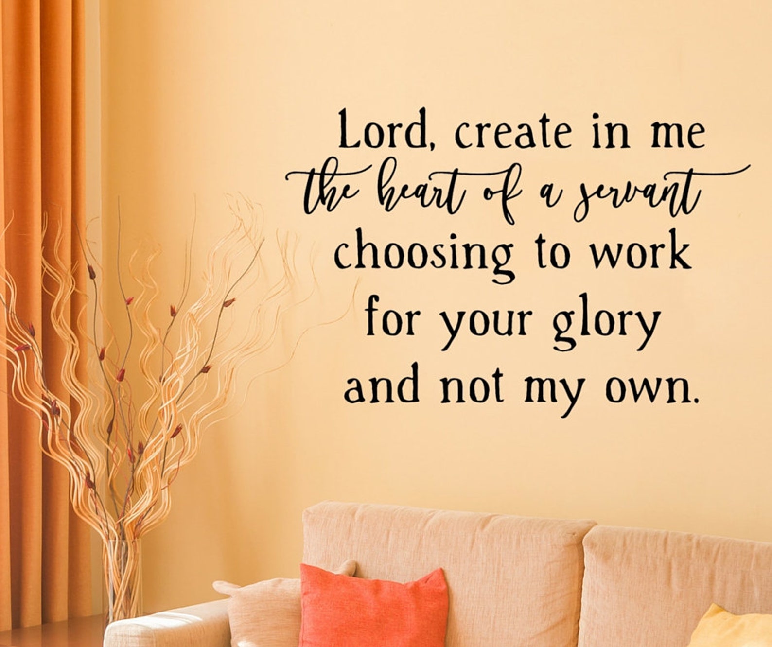 Vinyl Wall Decal, Lord Create in Me the Heart of a Servant, Choosing to ...