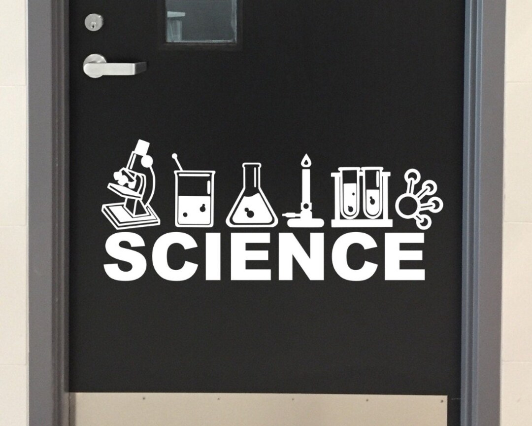 Science Decal, Science Symbols Decal, Science Classroom Door Decal ...