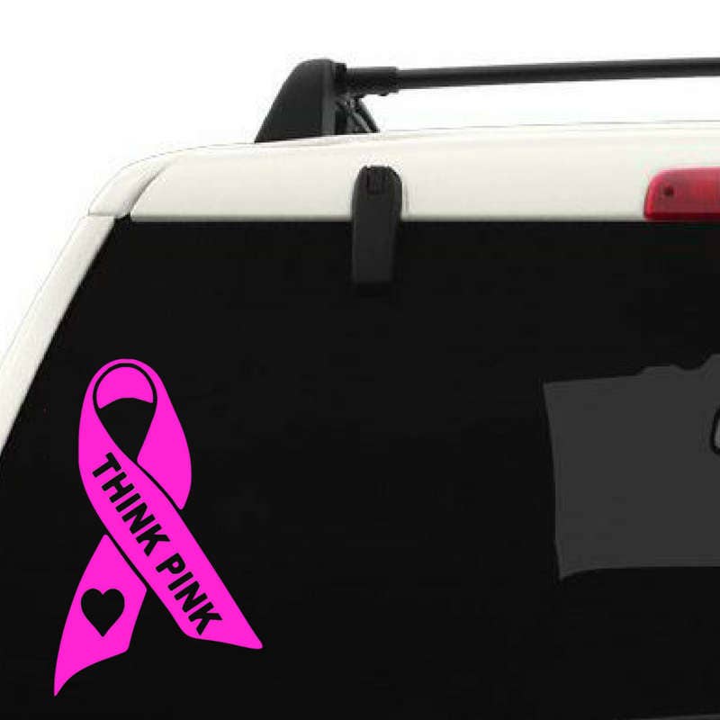 Pink Ribbon Car Window Vinyl Decal Laptop/mac Decal Pink - Etsy