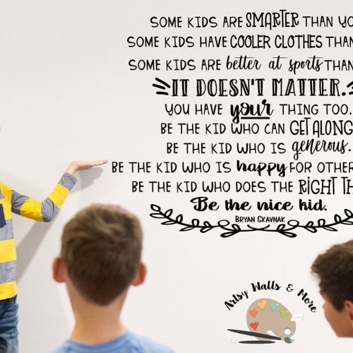 Be the Nice Kid Quote Svg File Classroom Hallway Decor Svg CUT - Etsy ...