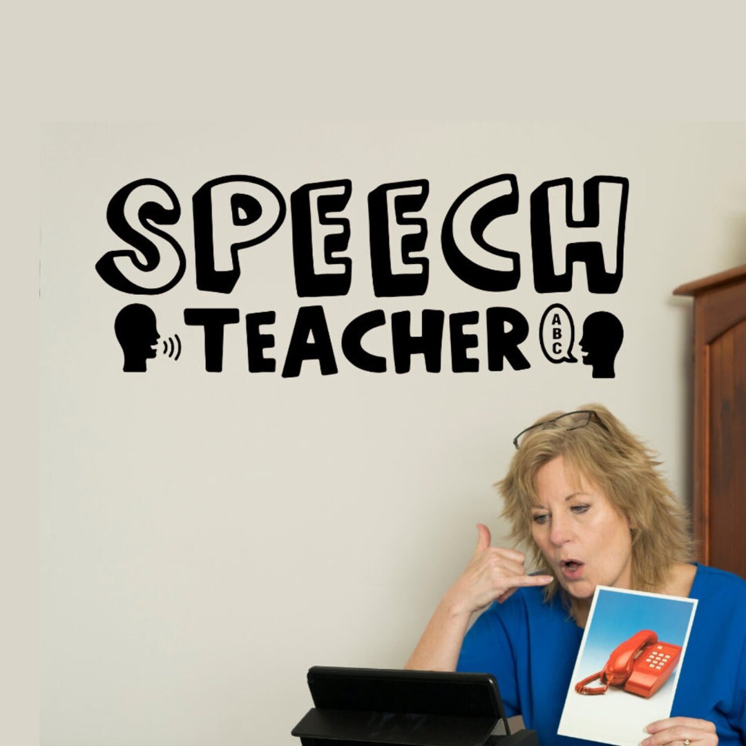 Speech Teacher Decal, Speech Classroom Decal, Speech Teacher Wall Decor ...