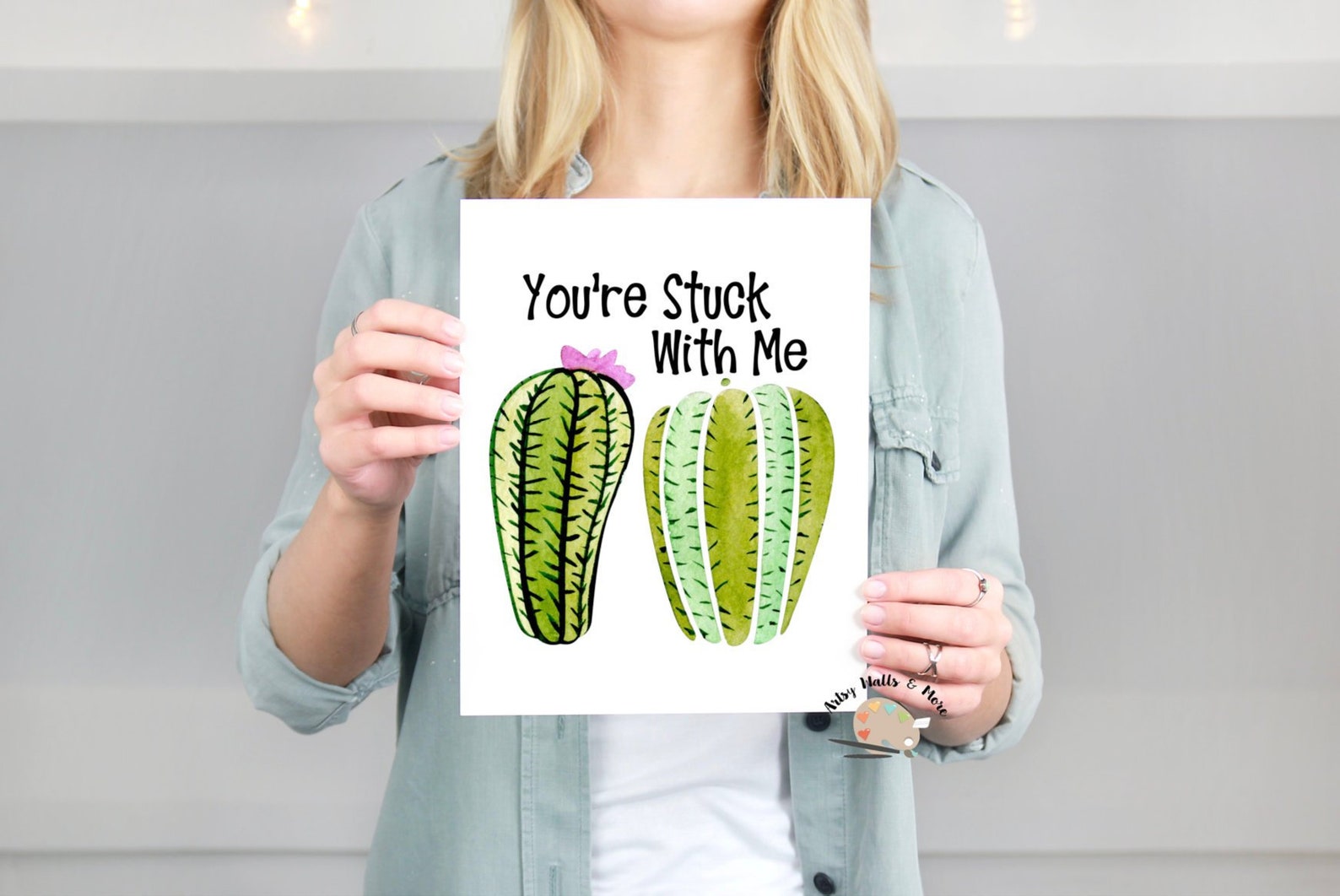 You're stuck with me wall art print Love print framable | Etsy