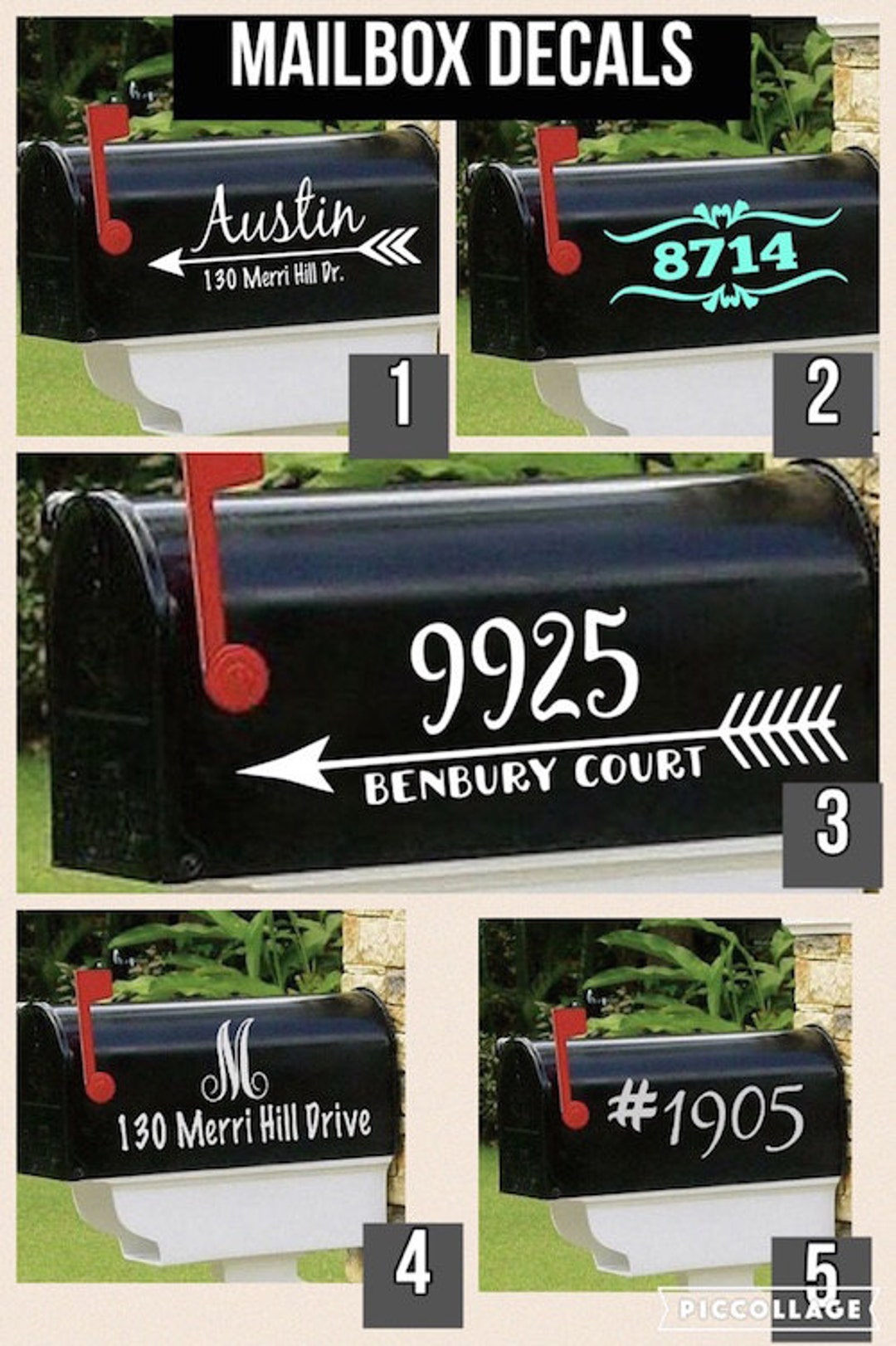 Mailbox Decal Sticker Wedding Mailbox Sticker, Country Standard Mailbox ...