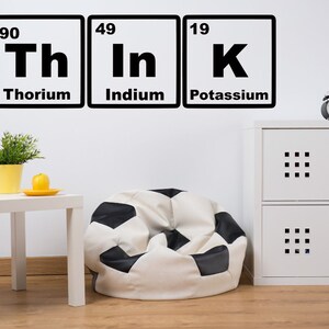 THINK Decal With Periodic Table of Elements, Science Classroom Decor ...