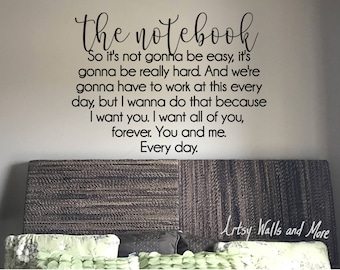 The Notebook Quote - Etsy
