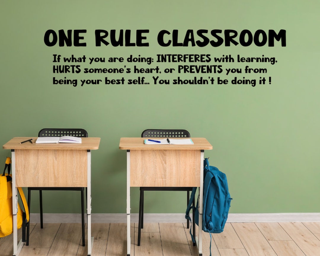 One Rule Classroom Wall Decal, Back to School Wall Decor, Be Your Best ...