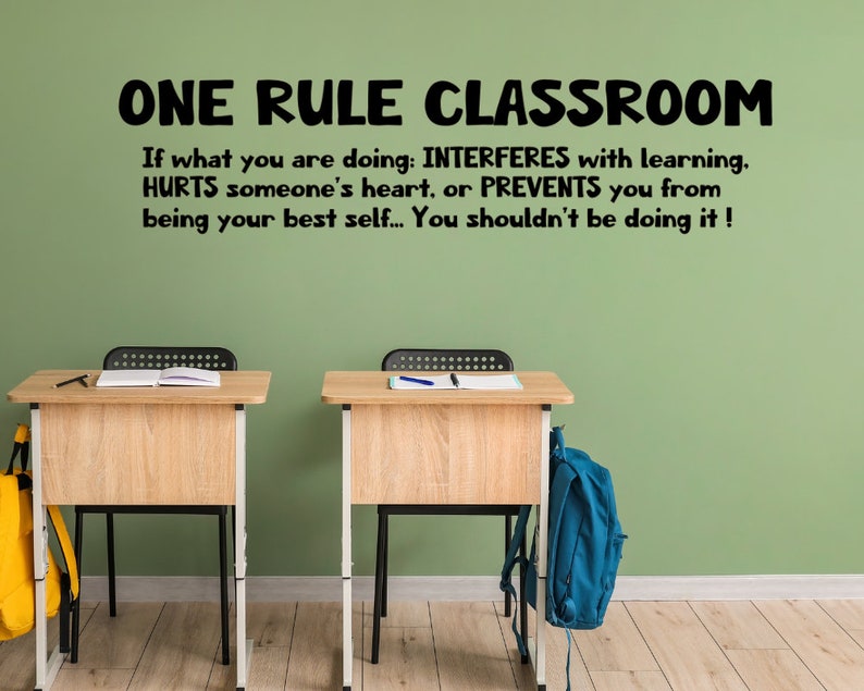 One Rule Classroom Wall Decal Back to School Wall Decor Be - Etsy