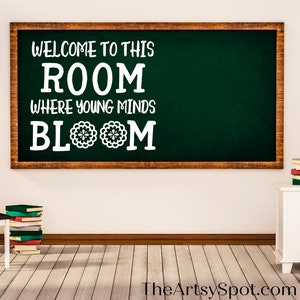 Welcome to This Room Where Young Minds Bloom Classroom Decal ...