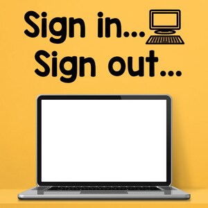Computer Lab Decal, Sign in Sign Out Decal, Sign in Computer, Time ...
