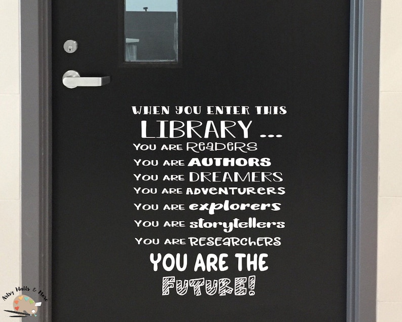 When You Enter This Library Decal, School Library Wall Decal, Librarian ...