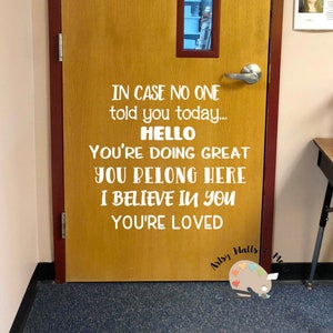 Positive Affirmations Classroom Door Vinyl Wall Decal, Classroom ...