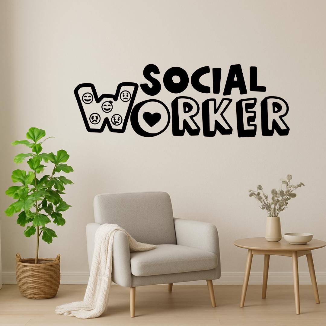 Social Worker Decal, Counselor Decor, School Door Decal, Wall Decor for ...