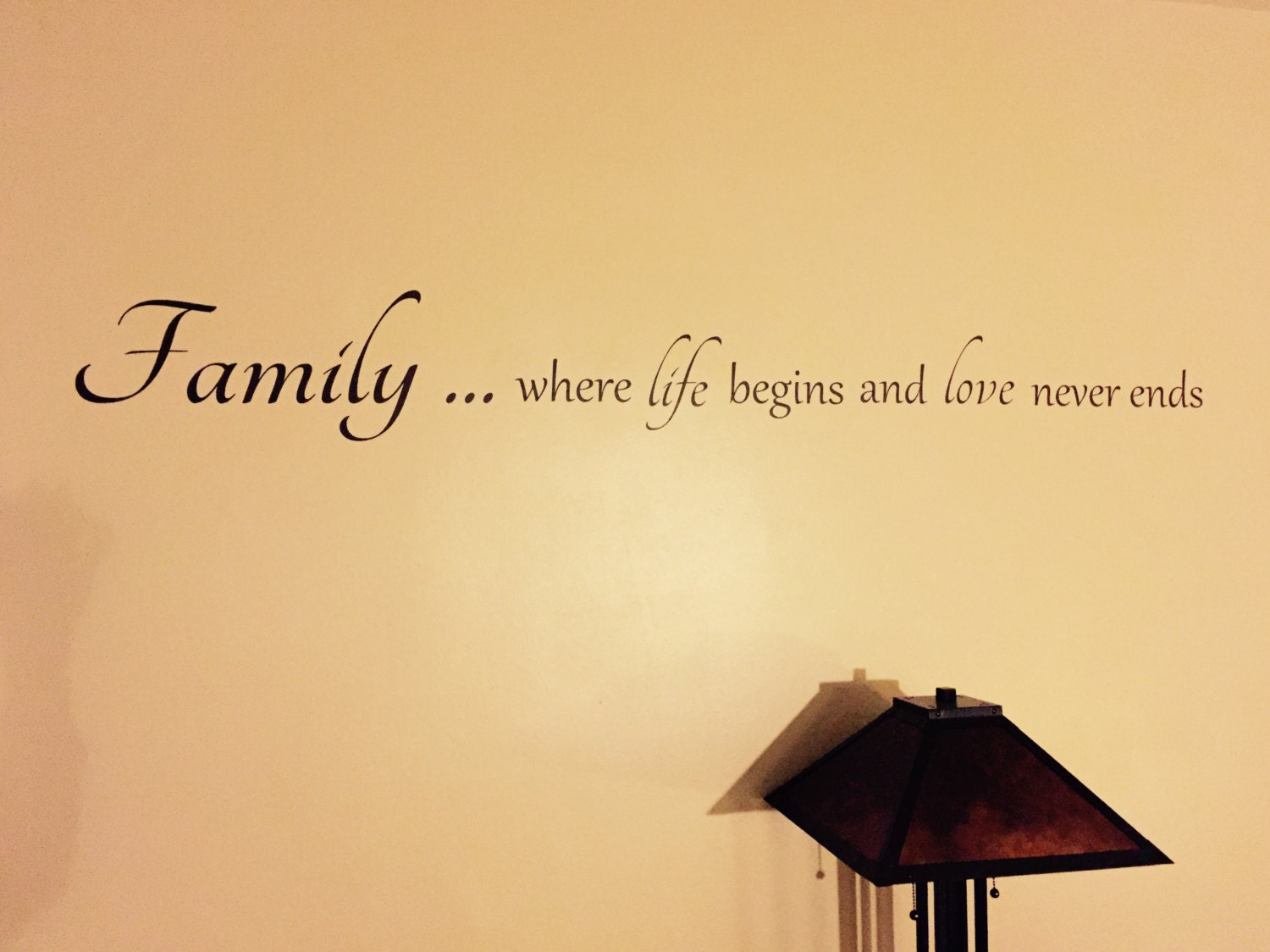Family Wall Quote, Family...where Life Begins and Love Never Ends, Wall ...